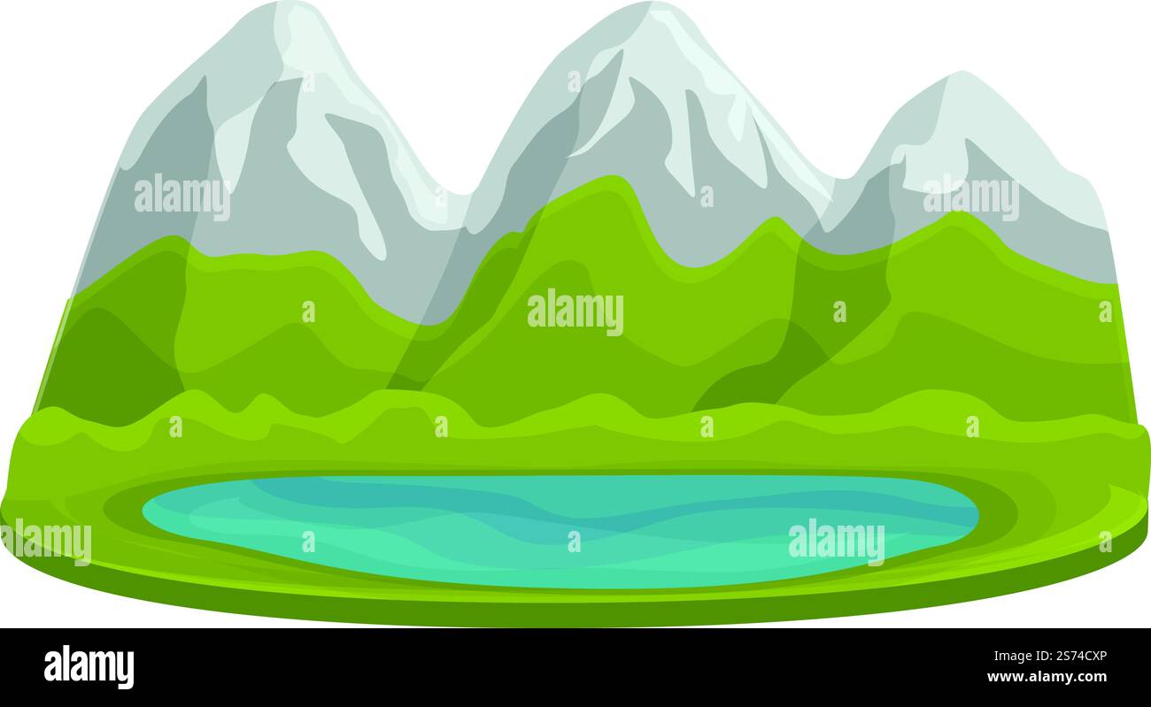 Mountain lake icon cartoon vector. Poland travel. Polish landscape ...