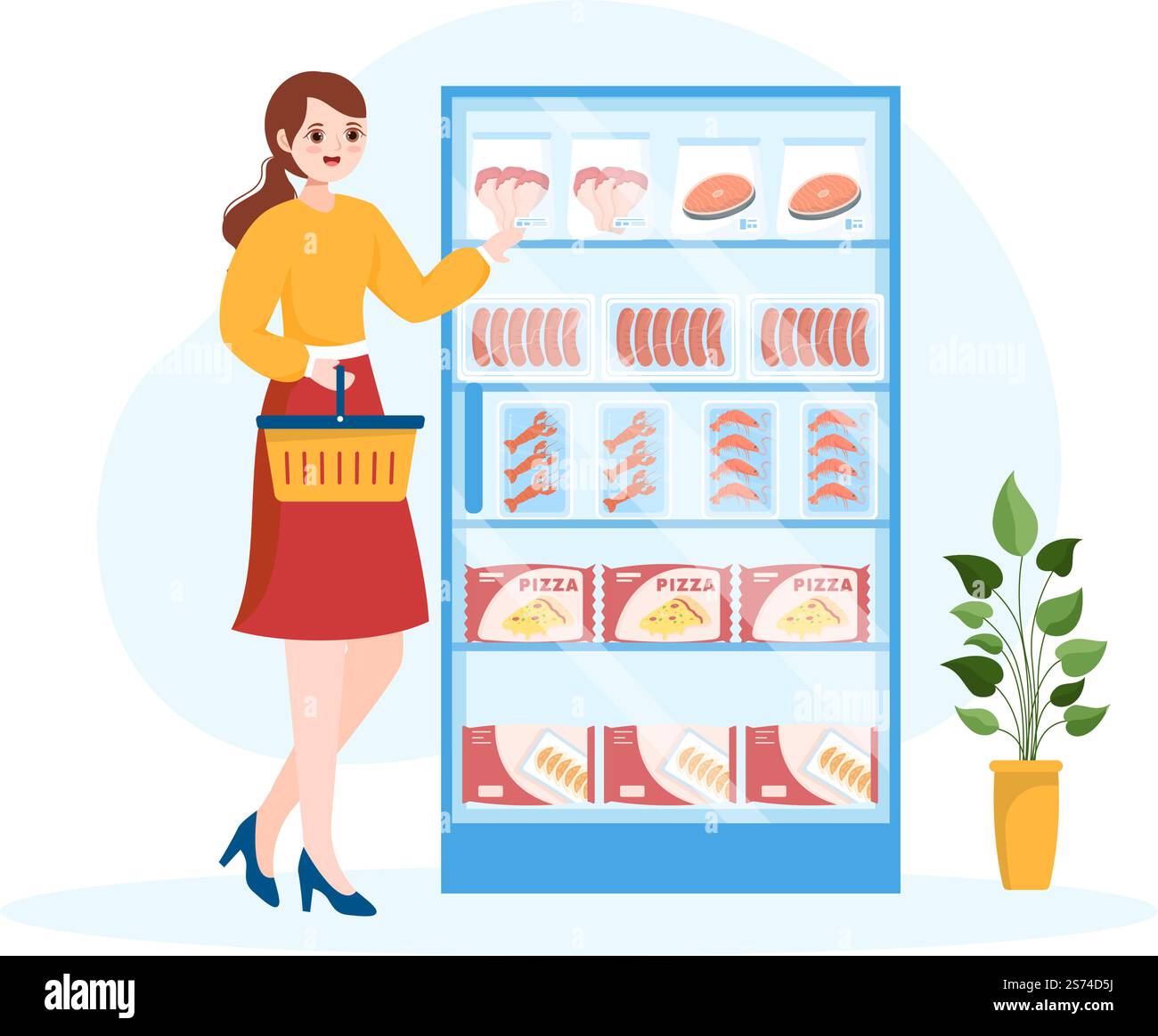 Frozen Food Store with Products Vacuumed using Foil and Pouch Packaging ...