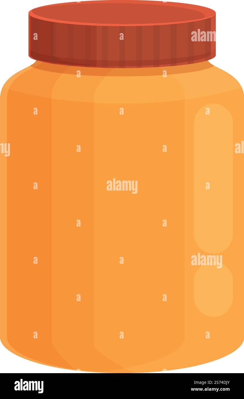 Caramel jar icon cartoon vector. Peanut butter. Food nut. Caramel jar ...