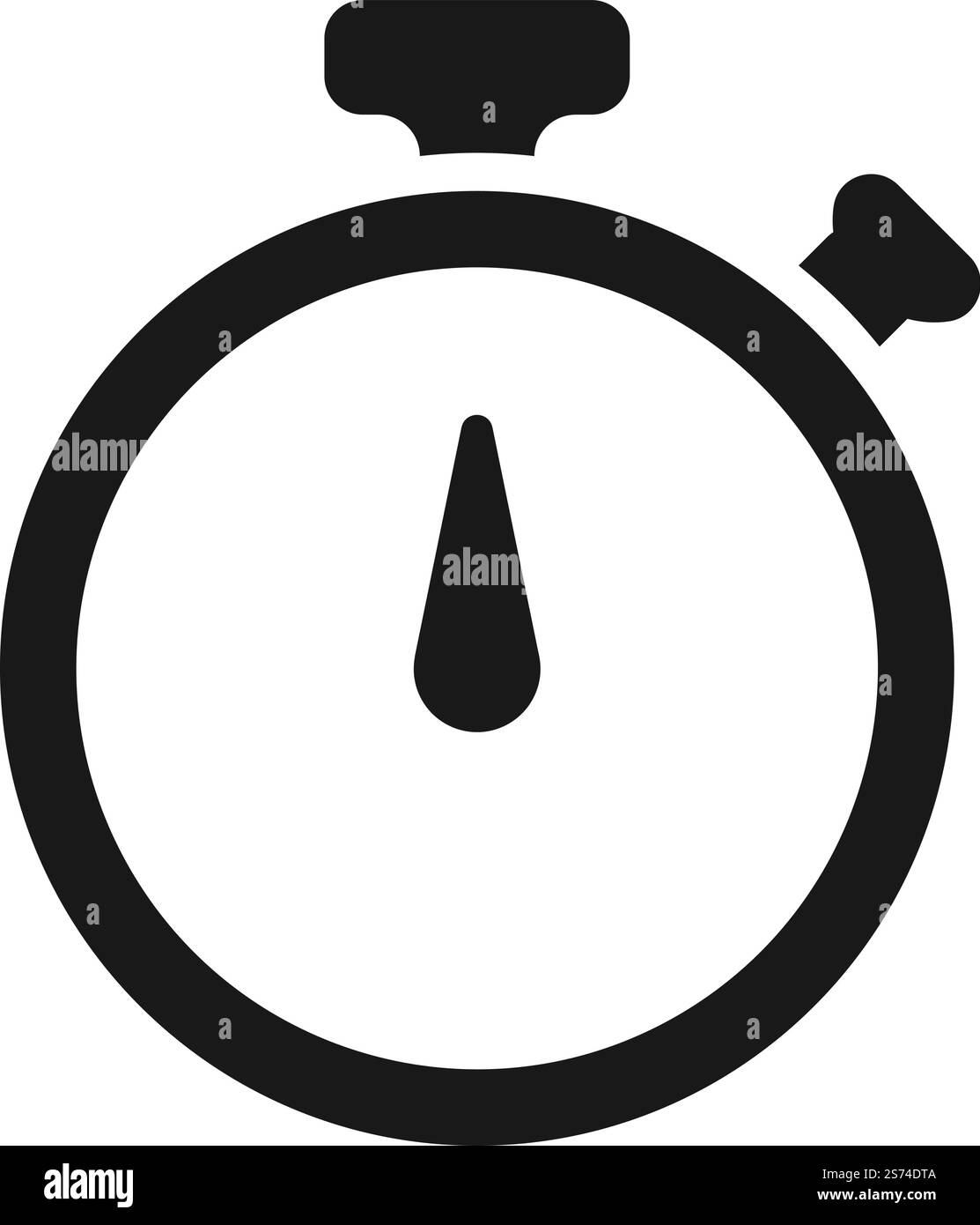 Stopwatch icon. Simple line style time clock sign isolated on white ...