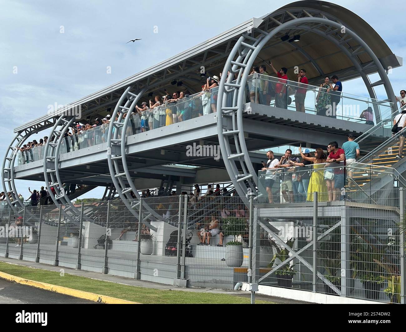 Panama City, USA. 11th Jan, 2025. Visitors to the Miraflores Locks of ...