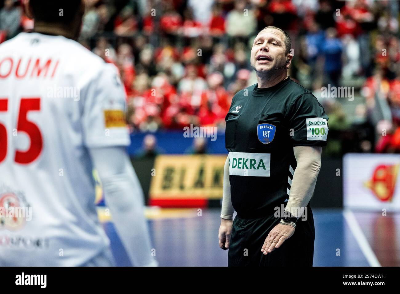 Herning, Denmark. 18th Jan, 2025. Referee Nachevski Gjorgji seen during ...