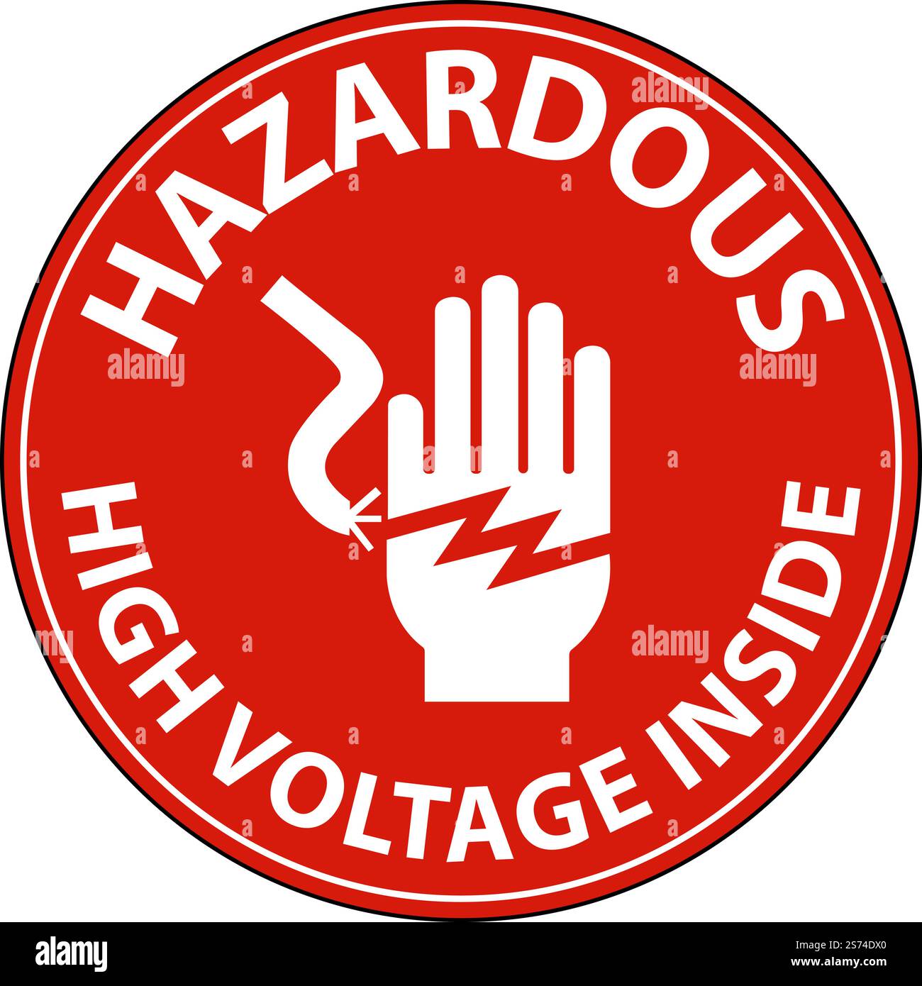 Danger Hazardous High Voltage Inside Sign On White Background Stock ...