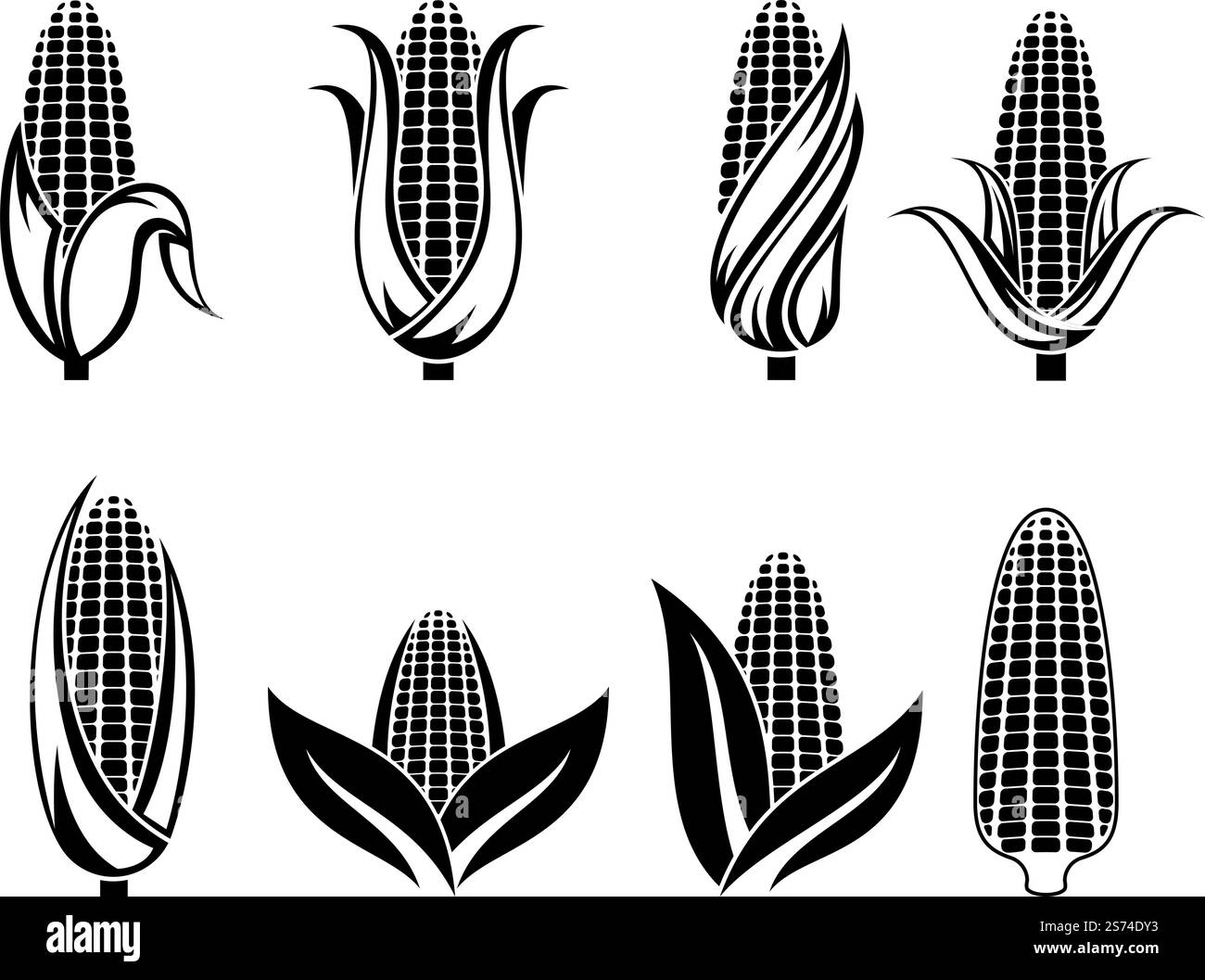 Corn logo illustration vector flat design template Stock Vector Image ...