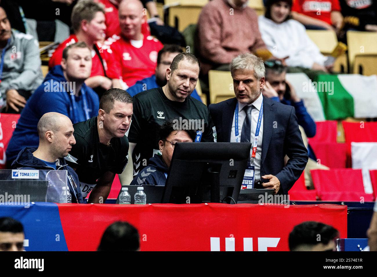 Herning, Denmark. 18th, January 2025. Referees Nikolov Slave and ...