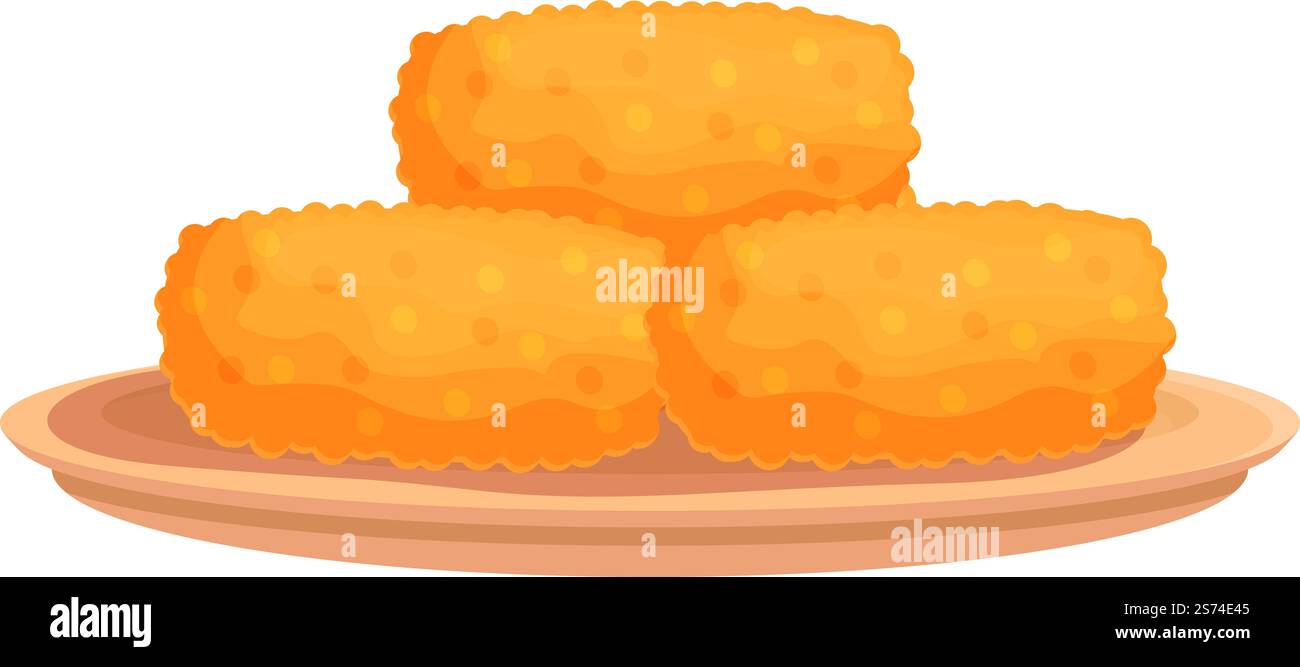 Homemade croquette icon cartoon vector. Cuisine dish. Snack food ...
