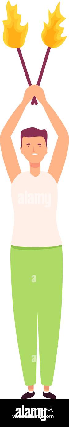 Fakir party icon cartoon vector. Fire show. Carnival circus. Fakir ...