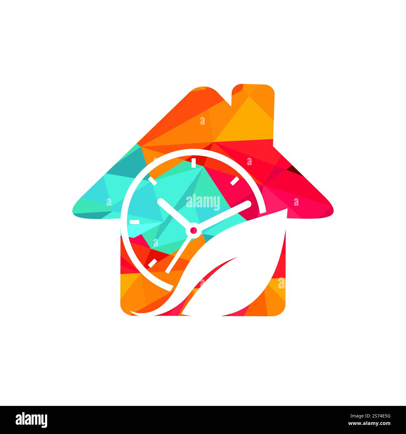 Nature time vector logo design. Vector clock and leaf logo combination ...