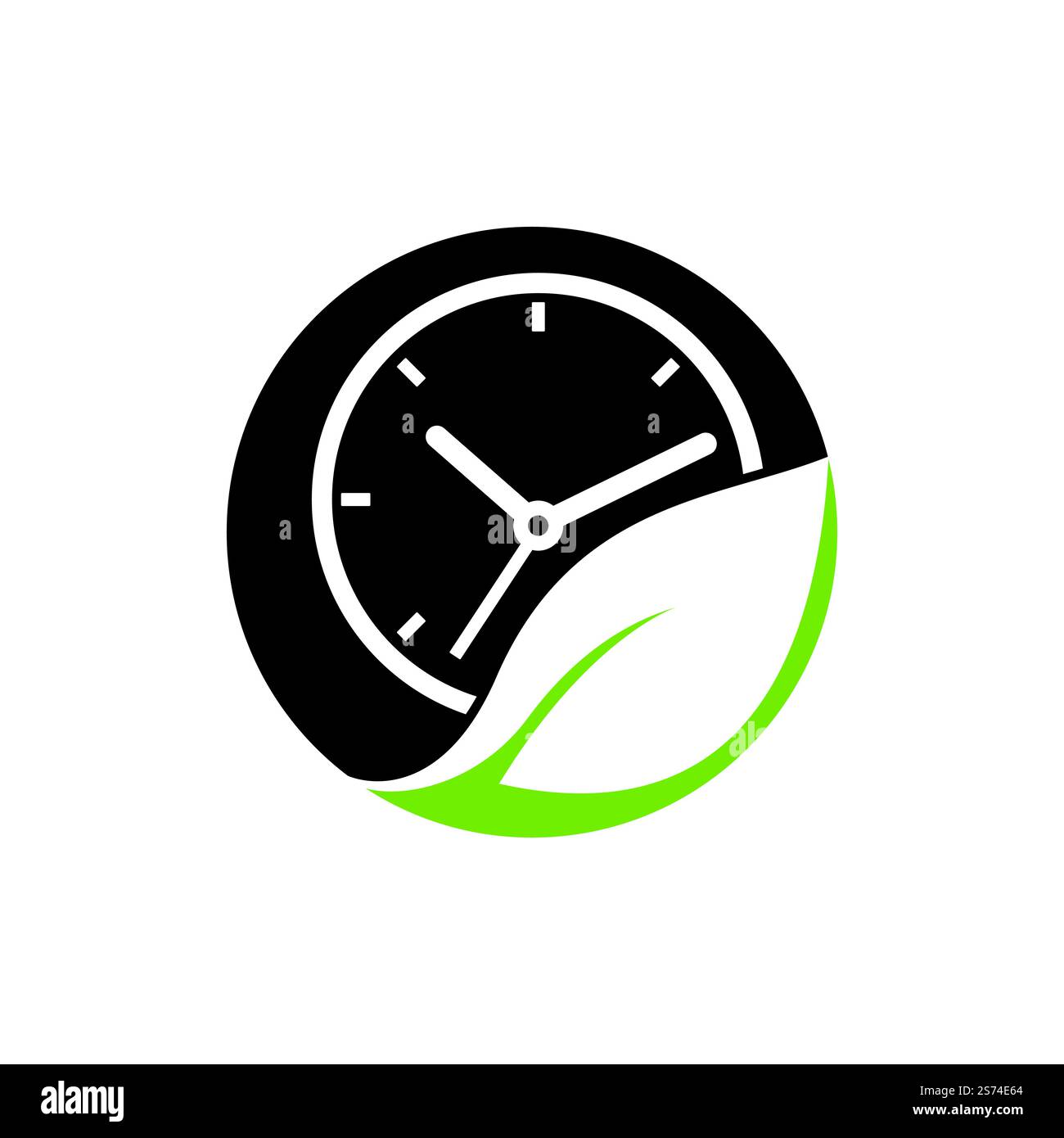 Nature time vector logo design. Vector clock and leaf logo combination Stock Vector Image & Art ...