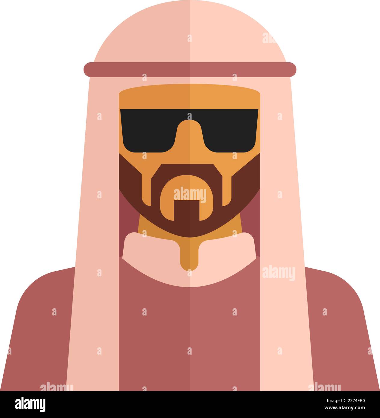 Islamic business man icon. Saudi person in sunglasses isolated on white ...