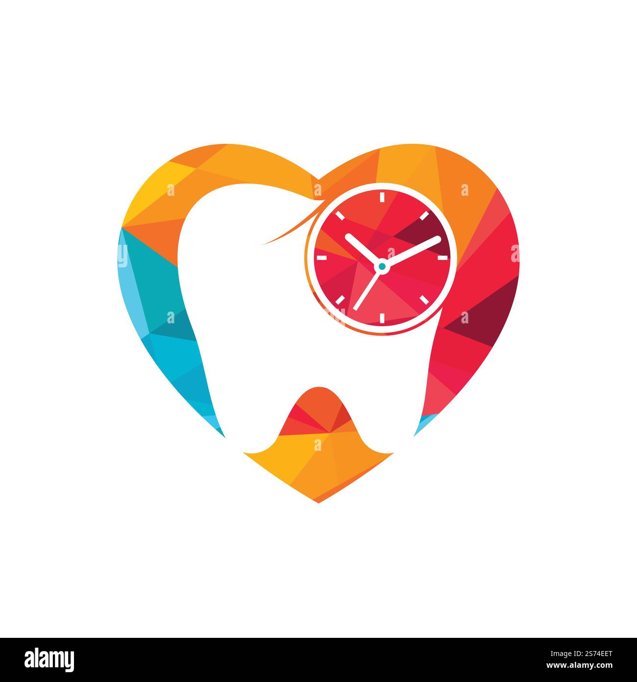 Dental time vector logo design template. Human tooth and clock icon ...