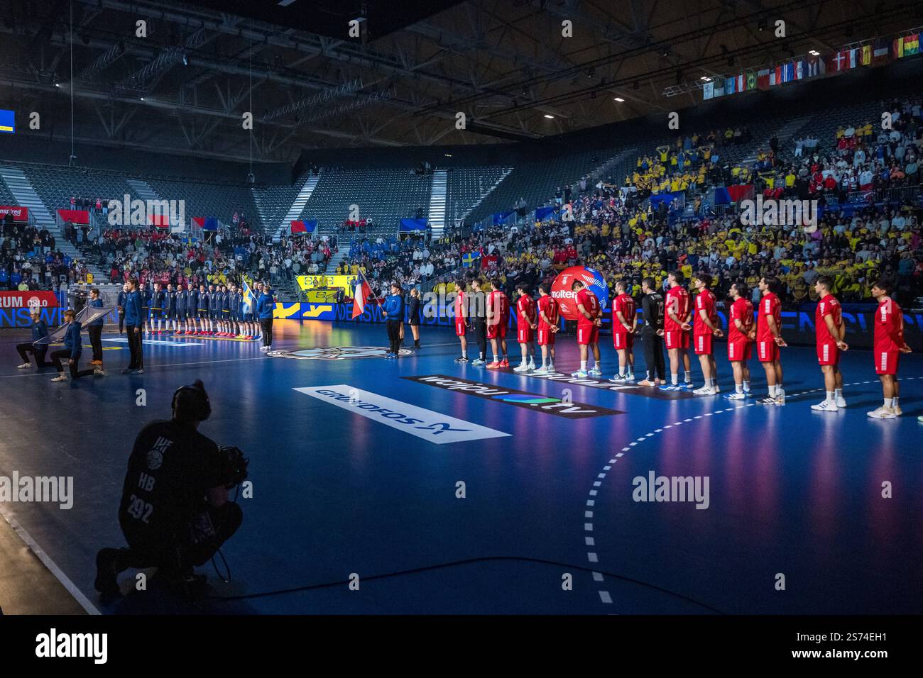 Oslo, Norway. 18th Jan 2025. Lineup ahead of the 2025 IHF World Men's ...