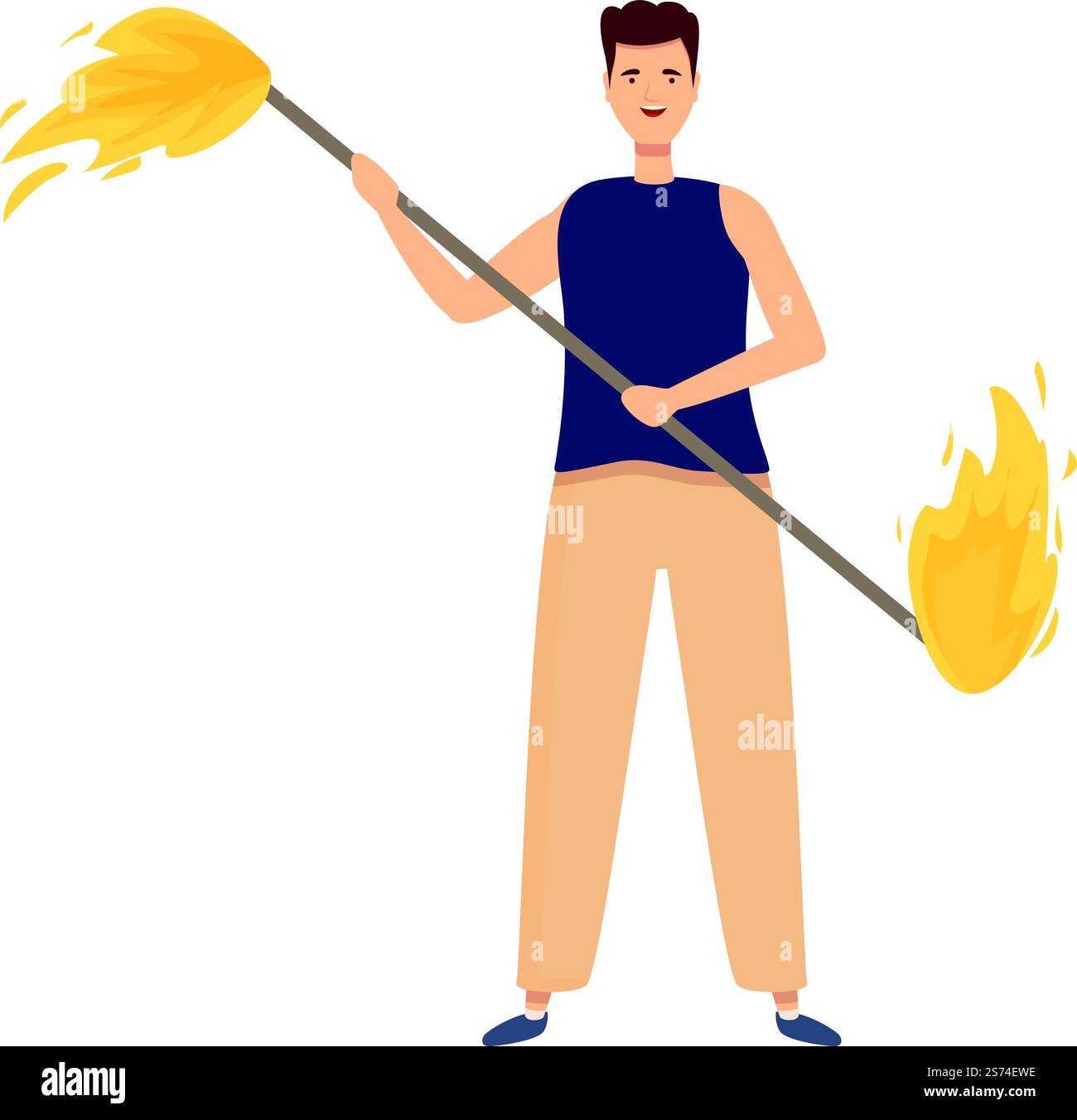 Circus fakir icon cartoon vector. Fire show. Fun event. Circus fakir ...