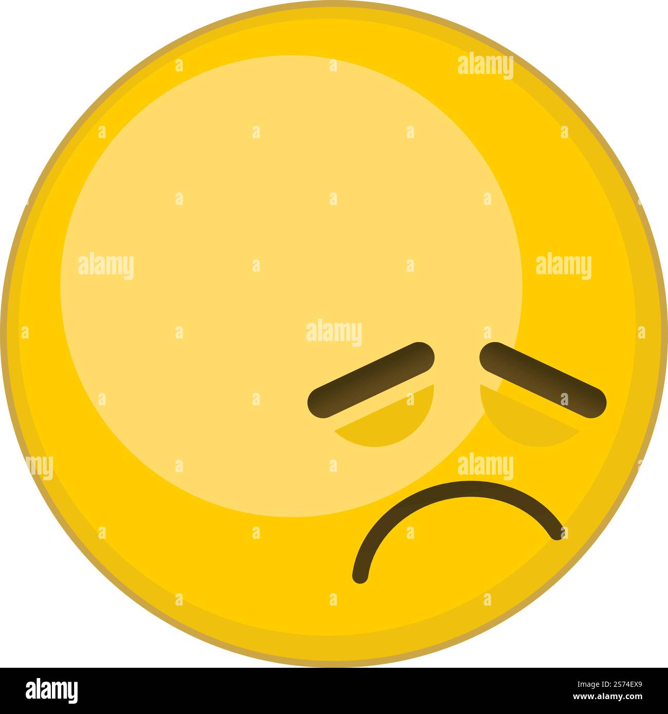 Disapponted face. Yellow emoji with frown facial expression isolated on ...