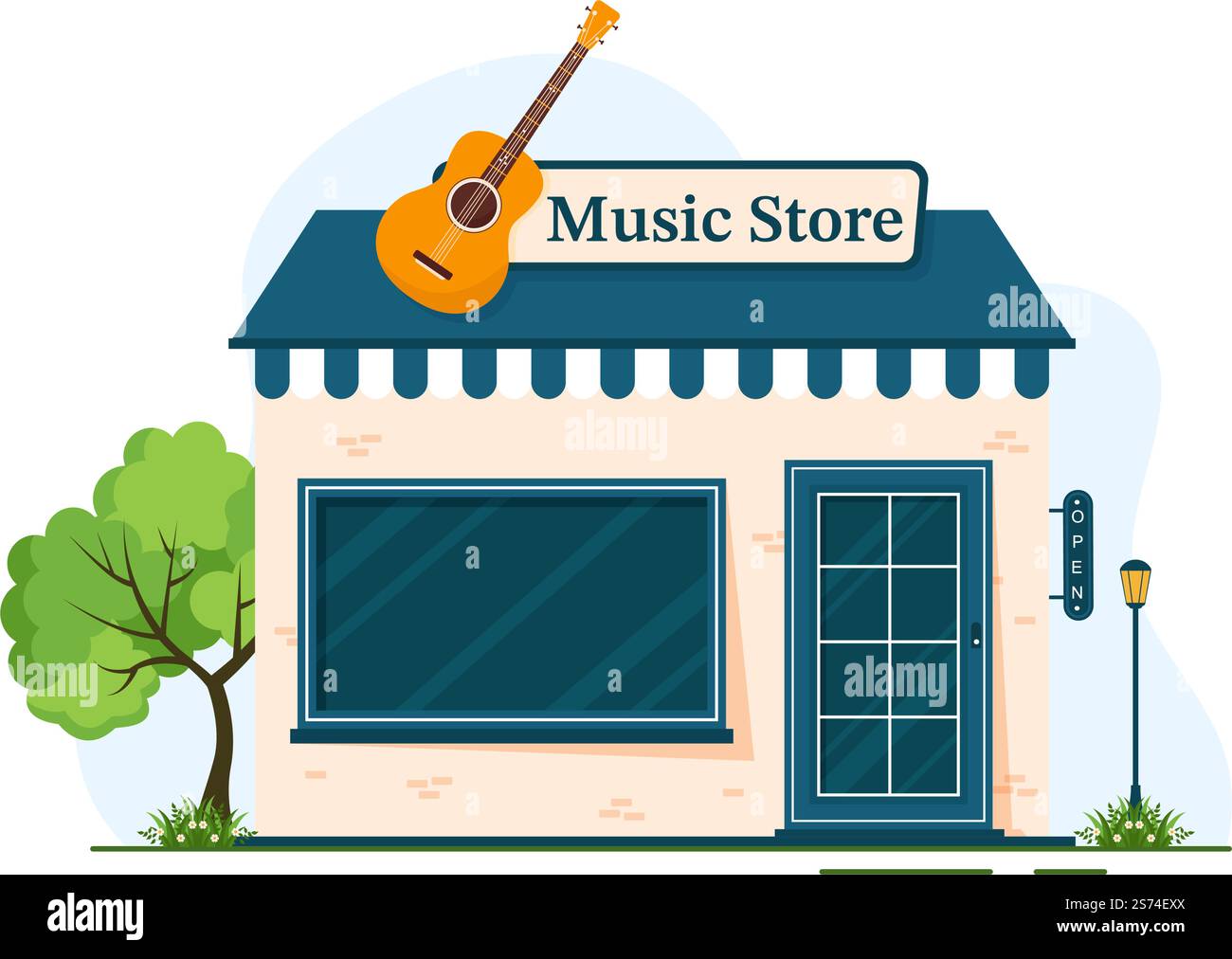 Music Store with Various Musical Instruments, CD, Cassette Tapes and ...