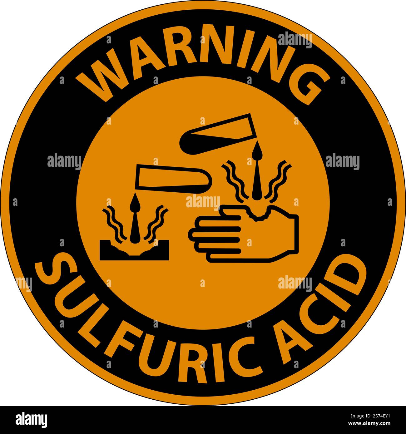 Warning Sulfuric Acid Sign On White Background Stock Vector Image & Art ...