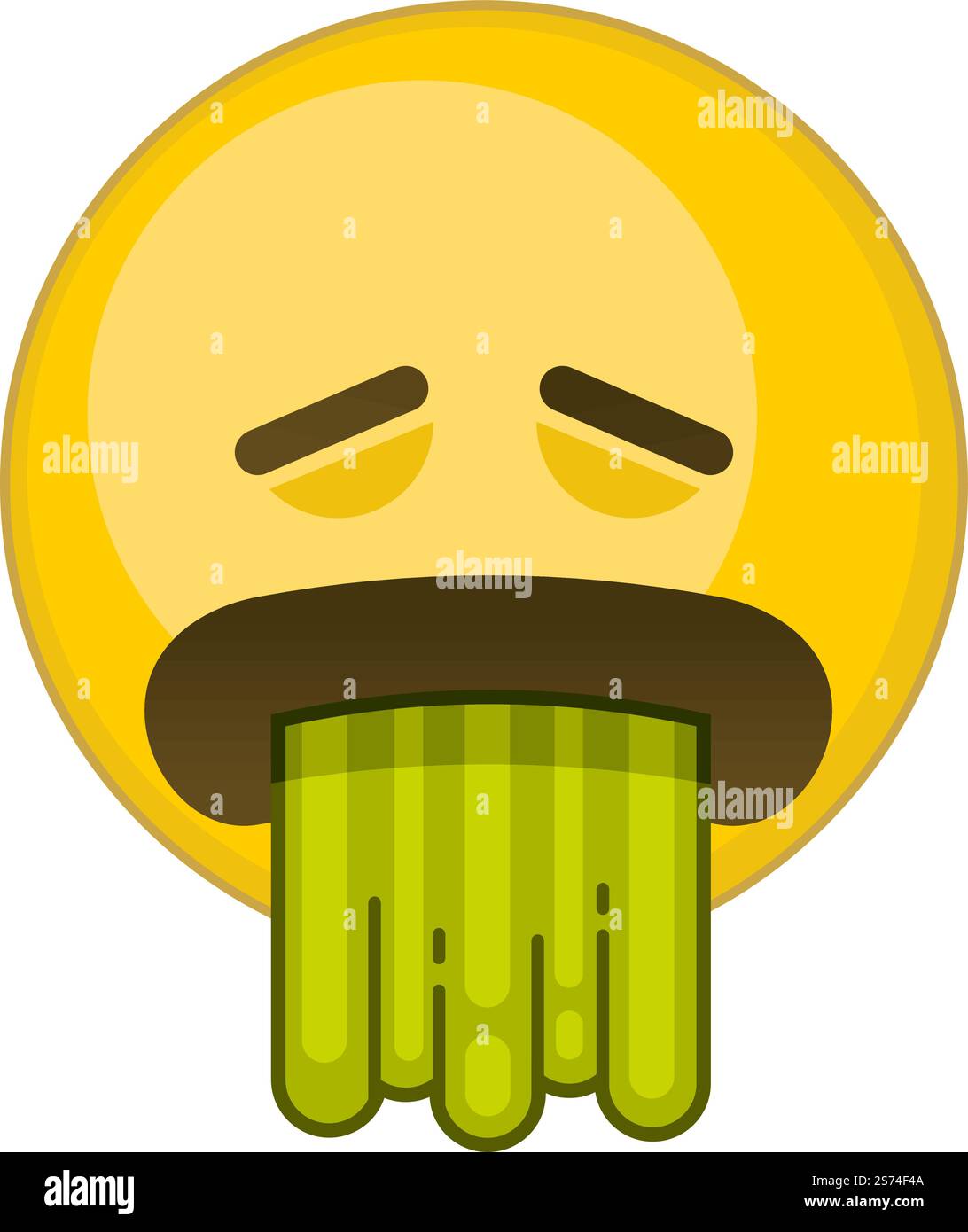 Vomiting emoji. Disgusted face expression. Illness symbol isolated on ...