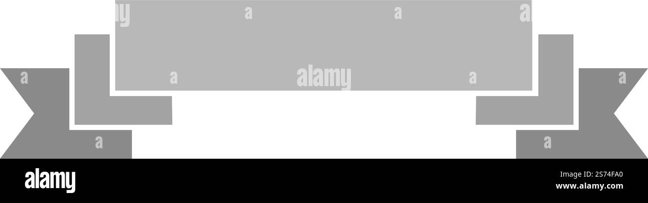 Classic ribbon tag. Vintage gray emblem element isolated on white ...