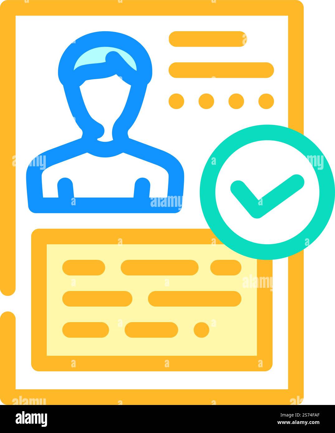 verified profile color icon vector. verified profile sign. isolated ...