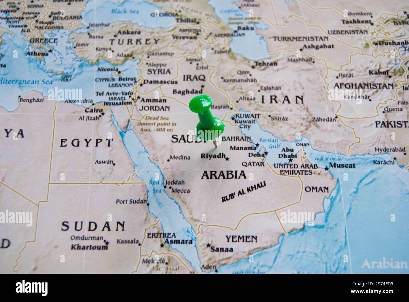 Map of saudi arabia green highlighted hi-res stock photography and ...