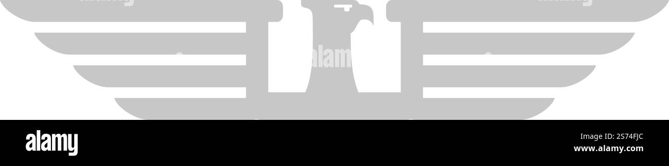 Flight badge. Stylized bird wings insignia in vintage style isolated on ...