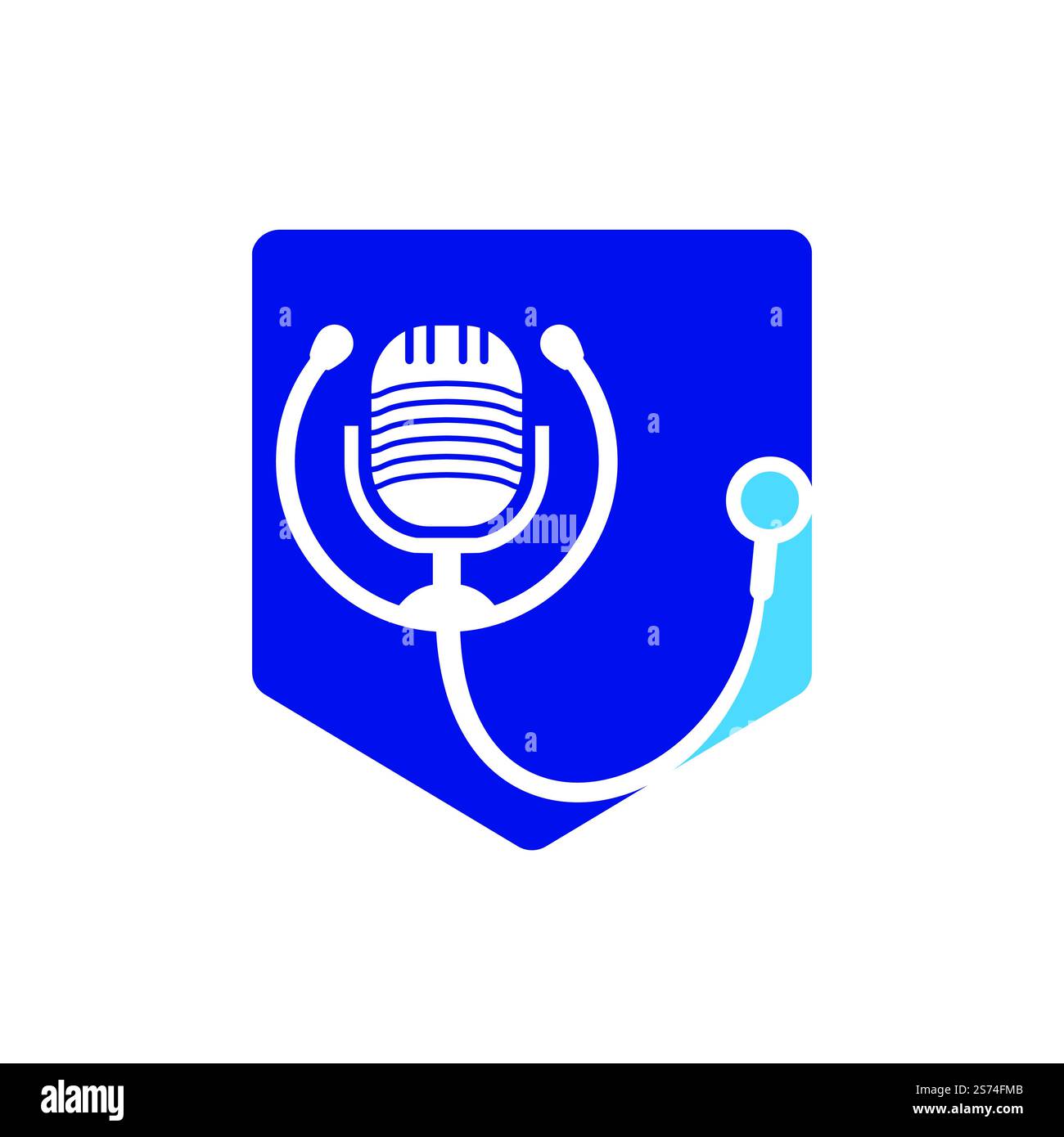 Doctor podcast vector logo design. Stethoscope and microphone ...