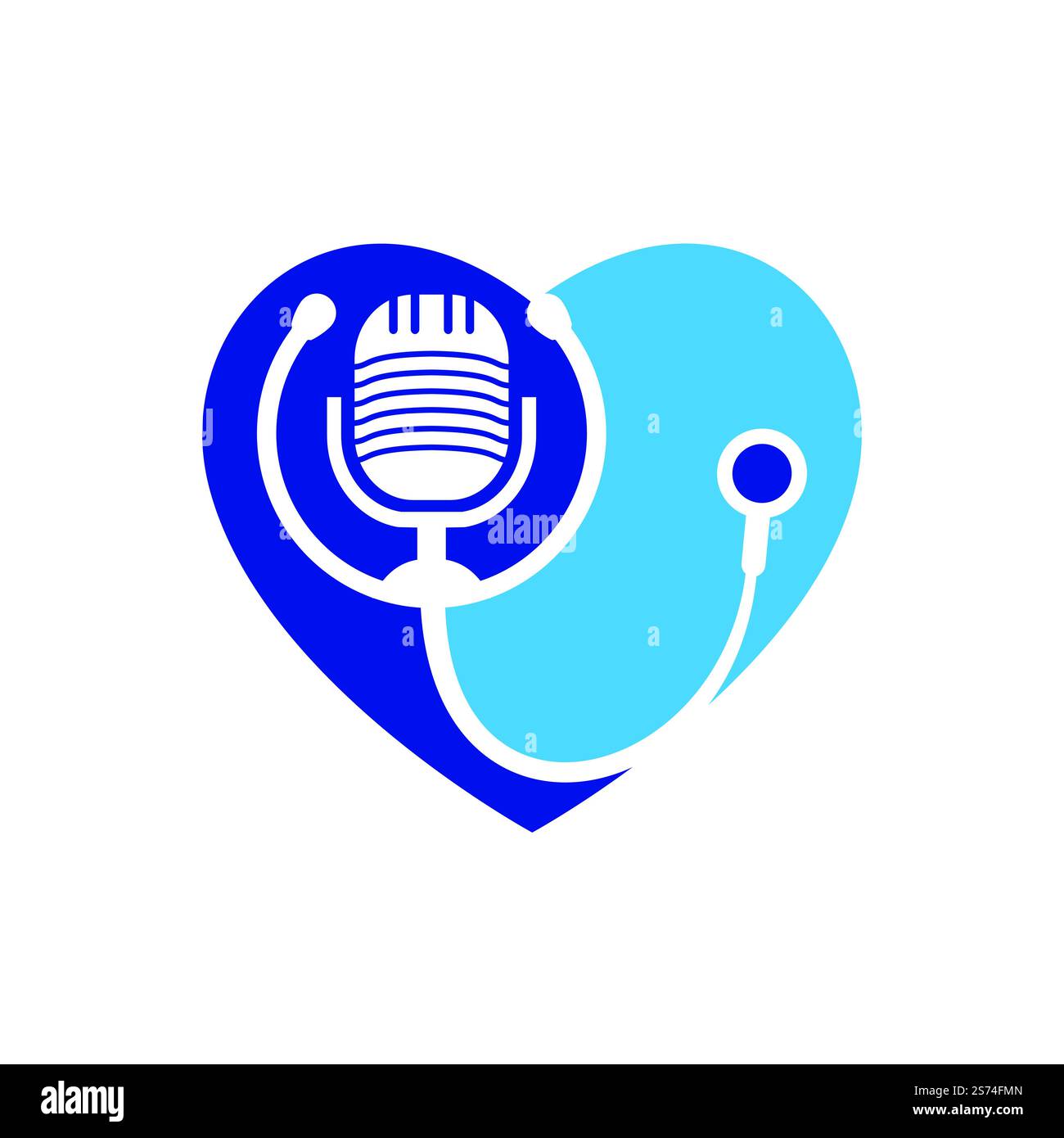 Doctor podcast vector logo design. Stethoscope and microphone ...