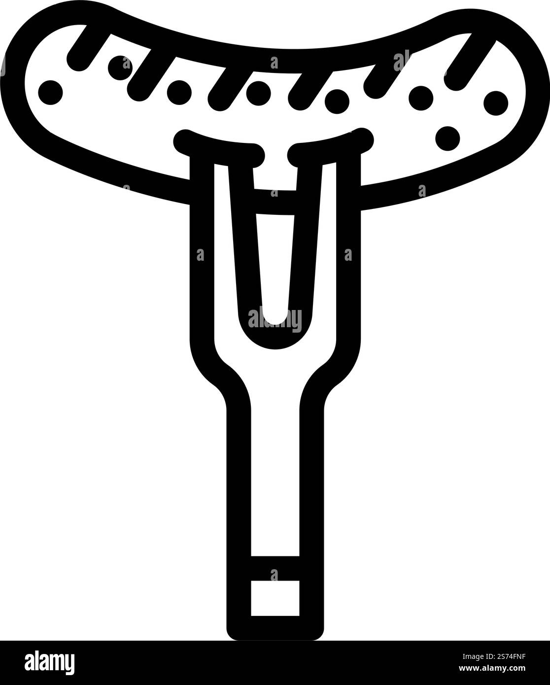 fork sausage meat line icon vector. fork sausage meat sign. isolated ...