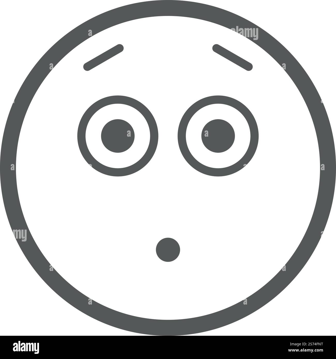 Concerned emoji. Worried face icon. Hushed emoticon isolated on white ...