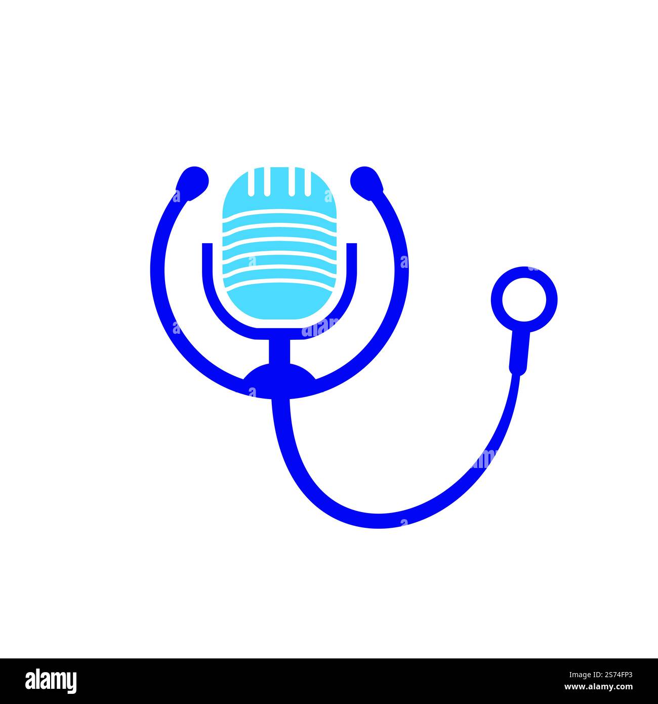 Doctor podcast vector logo design. Stethoscope and microphone ...