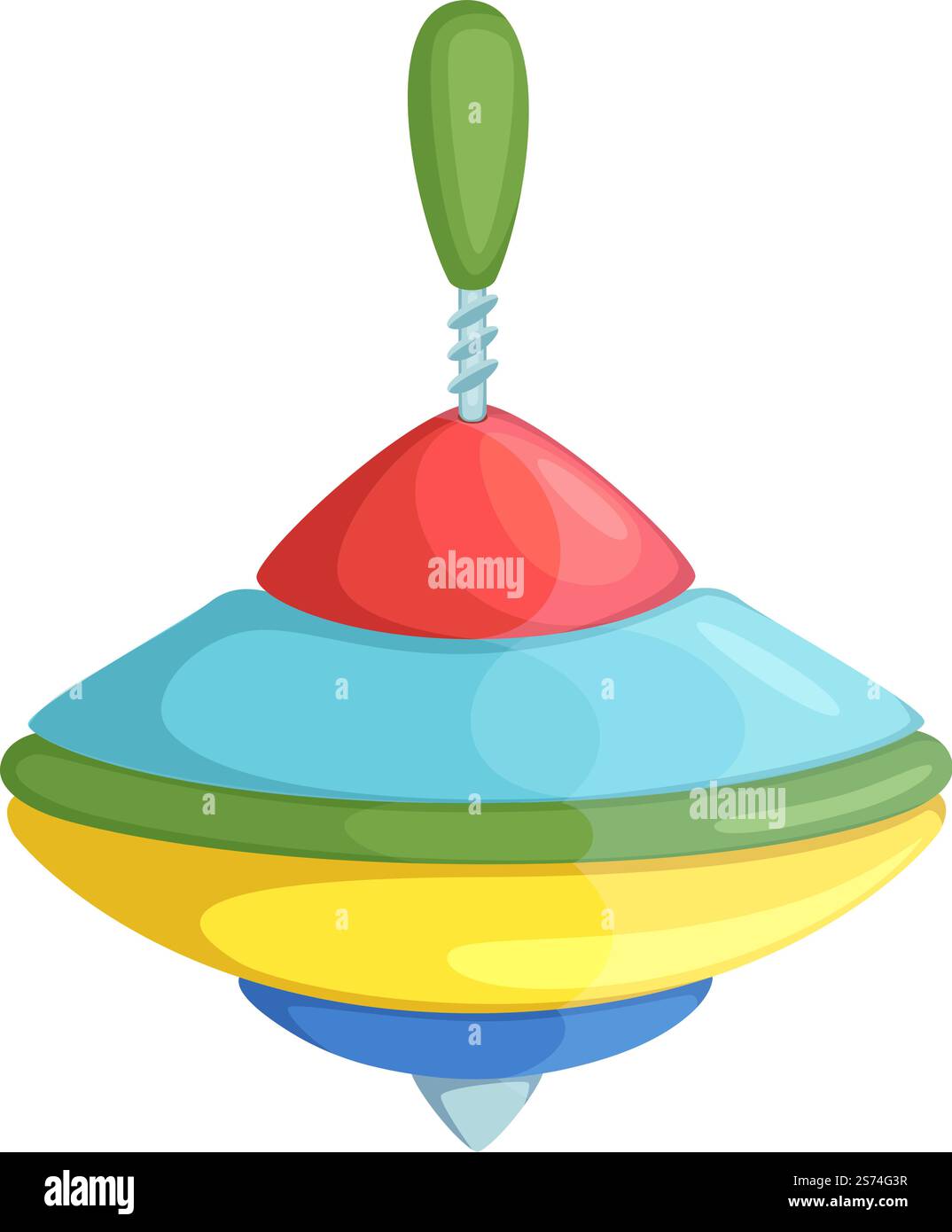 Plastic whirligig icon. Funny spinning kid toy isolated on white ...