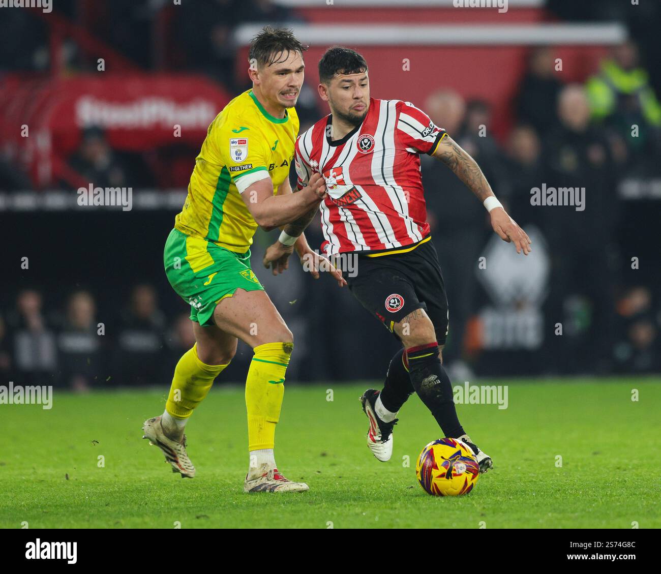 Sheffield, UK. 18th Jan, 2025. Gustavo Hamer of Sheffield United is ...
