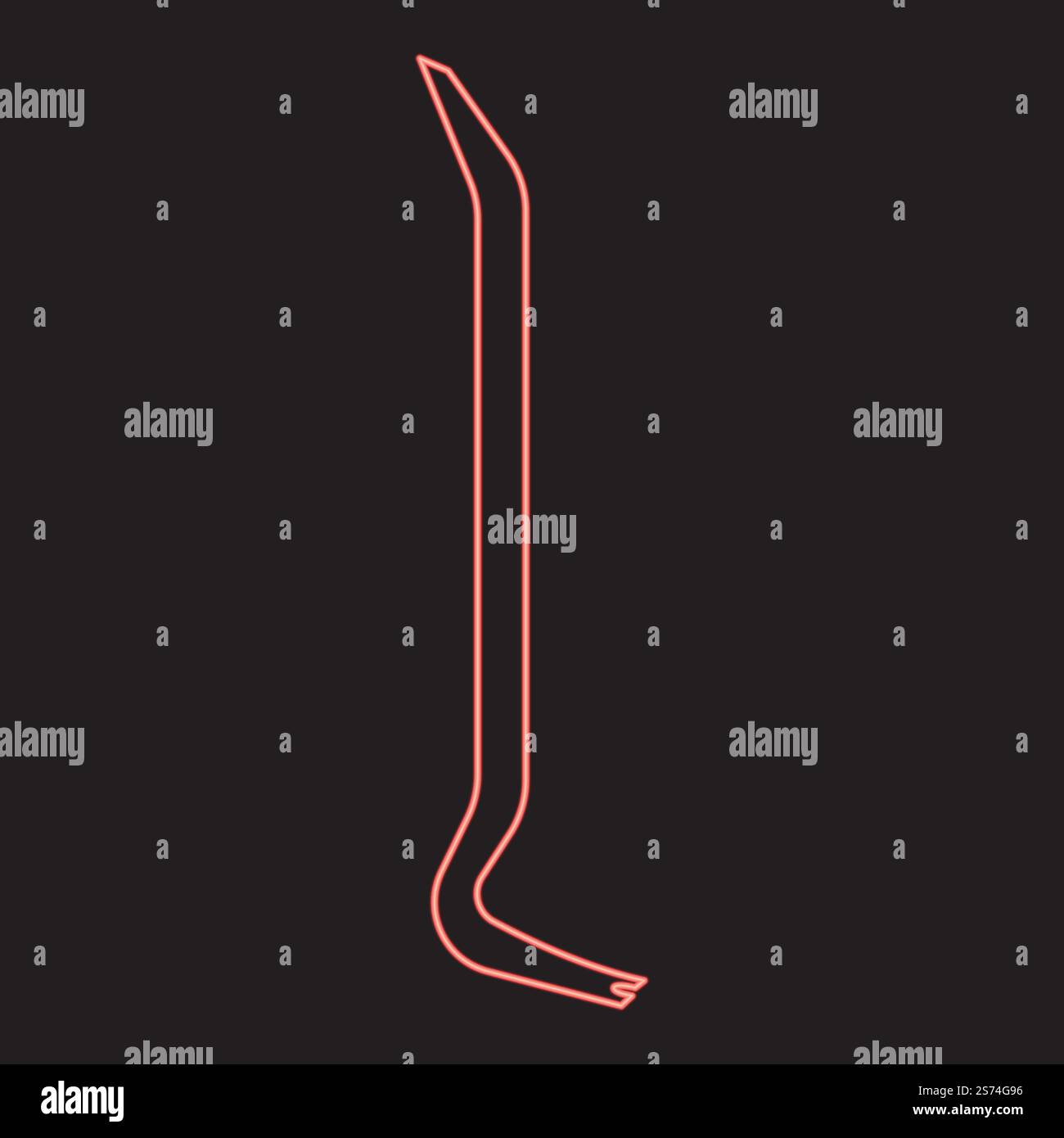 Neon pinch bar red color vector illustration image flat style light ...