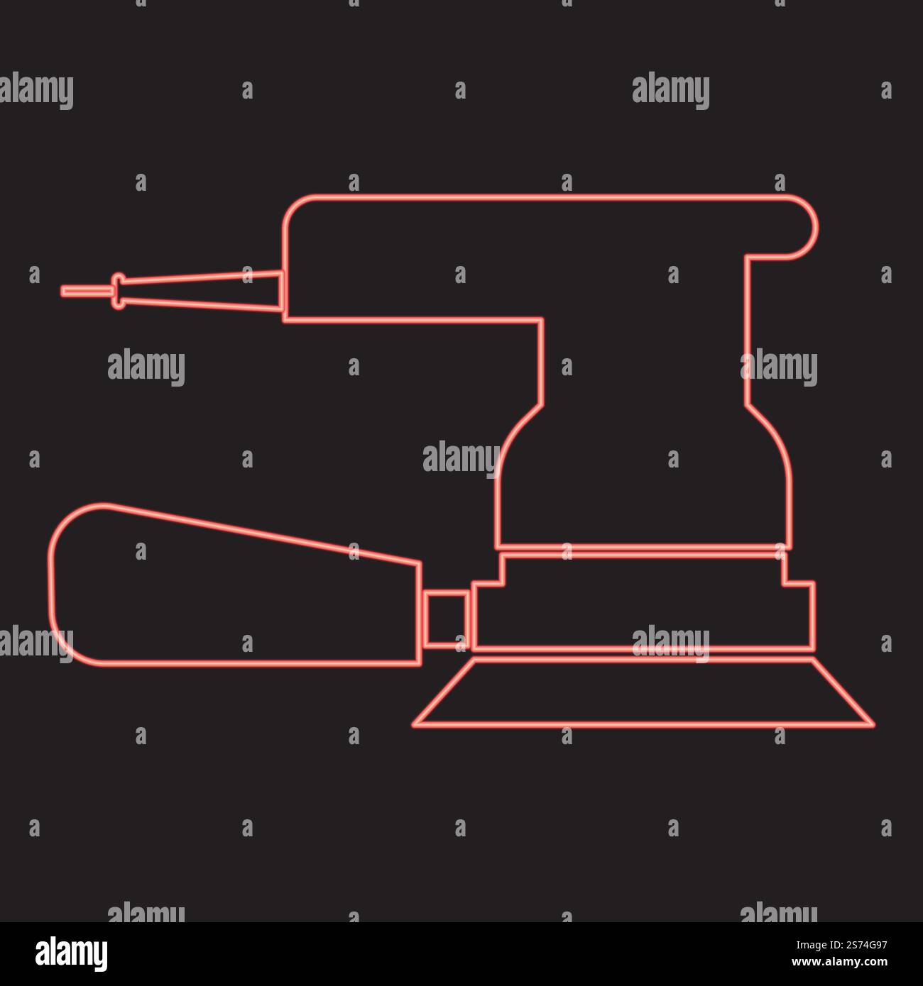 Neon eccentric grinder red color vector illustration image flat style ...