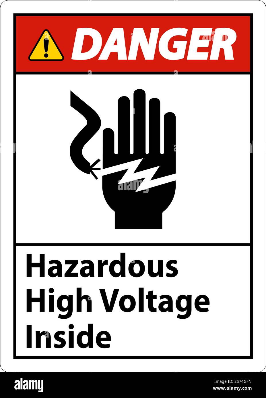 Danger Hazardous High Voltage Inside Sign On White Background Stock Vector Image & Art - Alamy