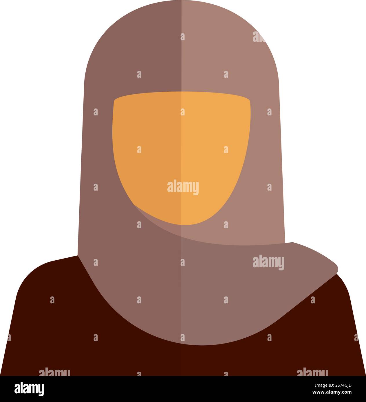 Islamic woman in hijab icon. Muslim flat avatar isolated on white ...