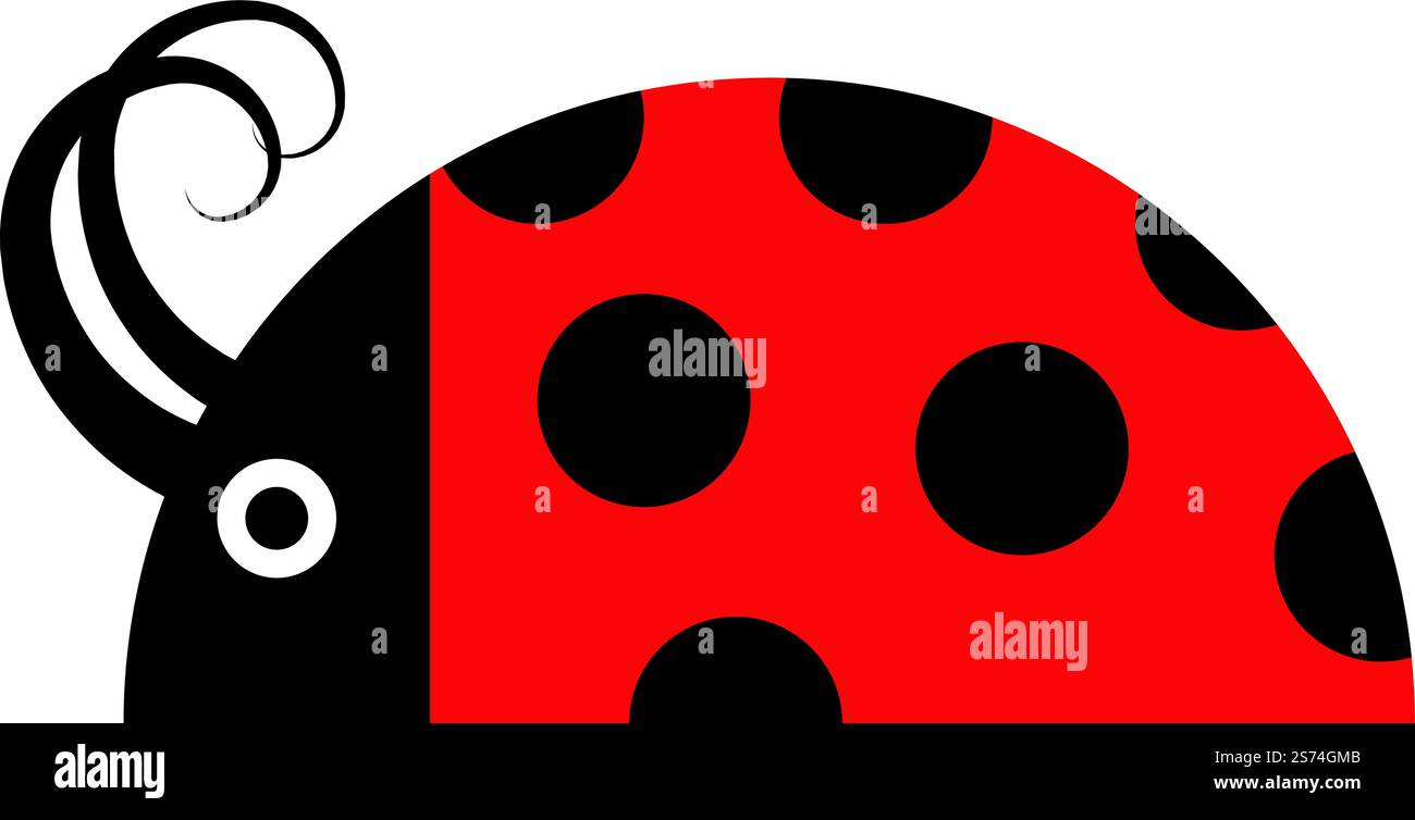 Ladybug icon. Cute red love bug character isolated on white background ...