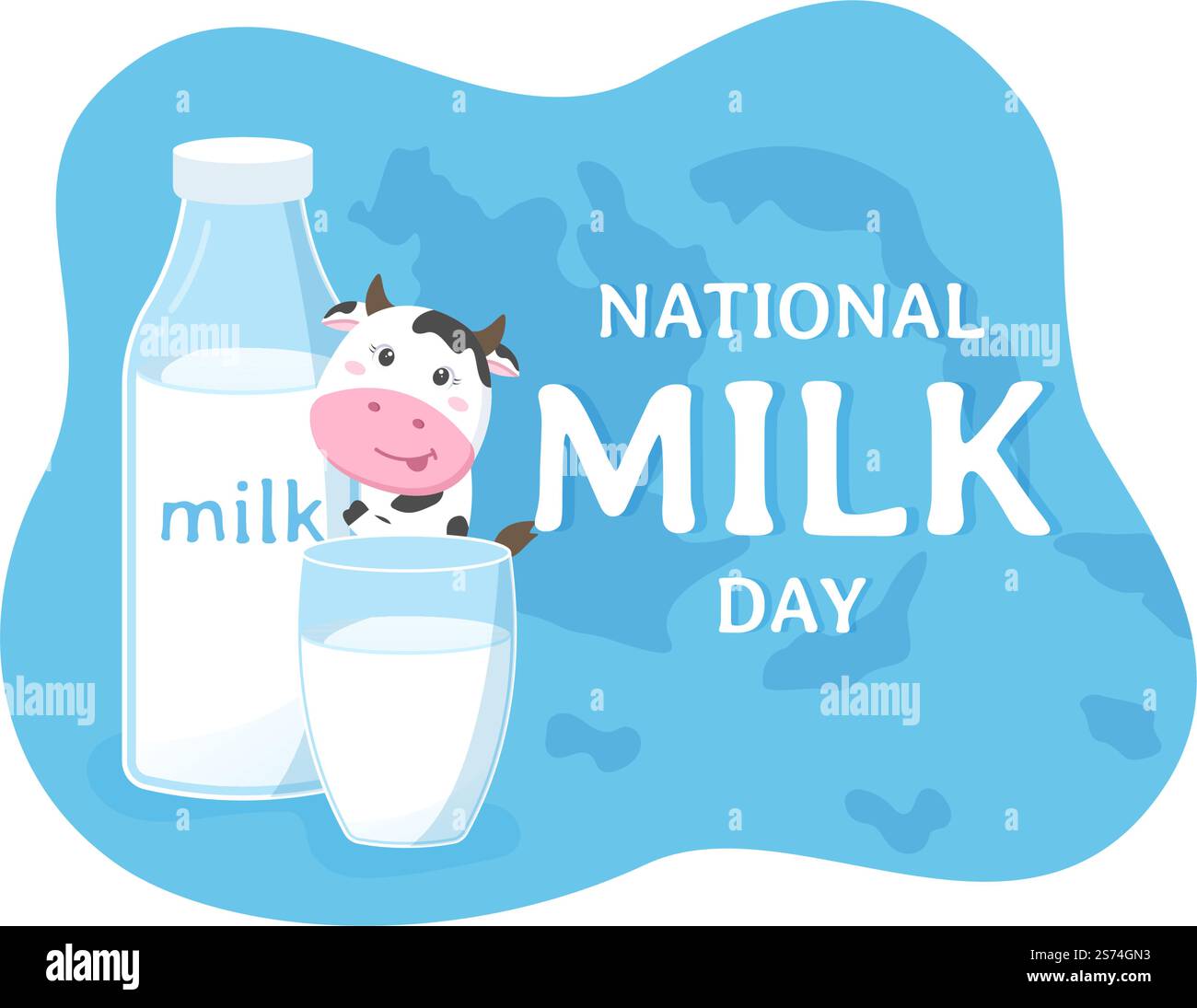 Happy Milk Day Celebration with Splash Drop in Smooth Wave of White ...