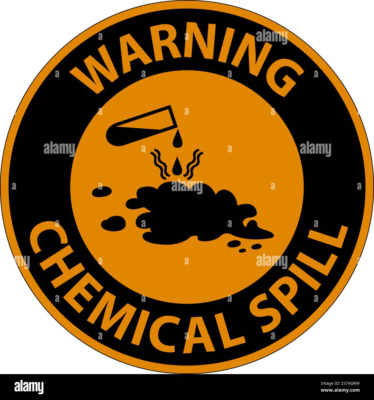 Warning Chemical Spill Sign On White Background Stock Vector Image ...