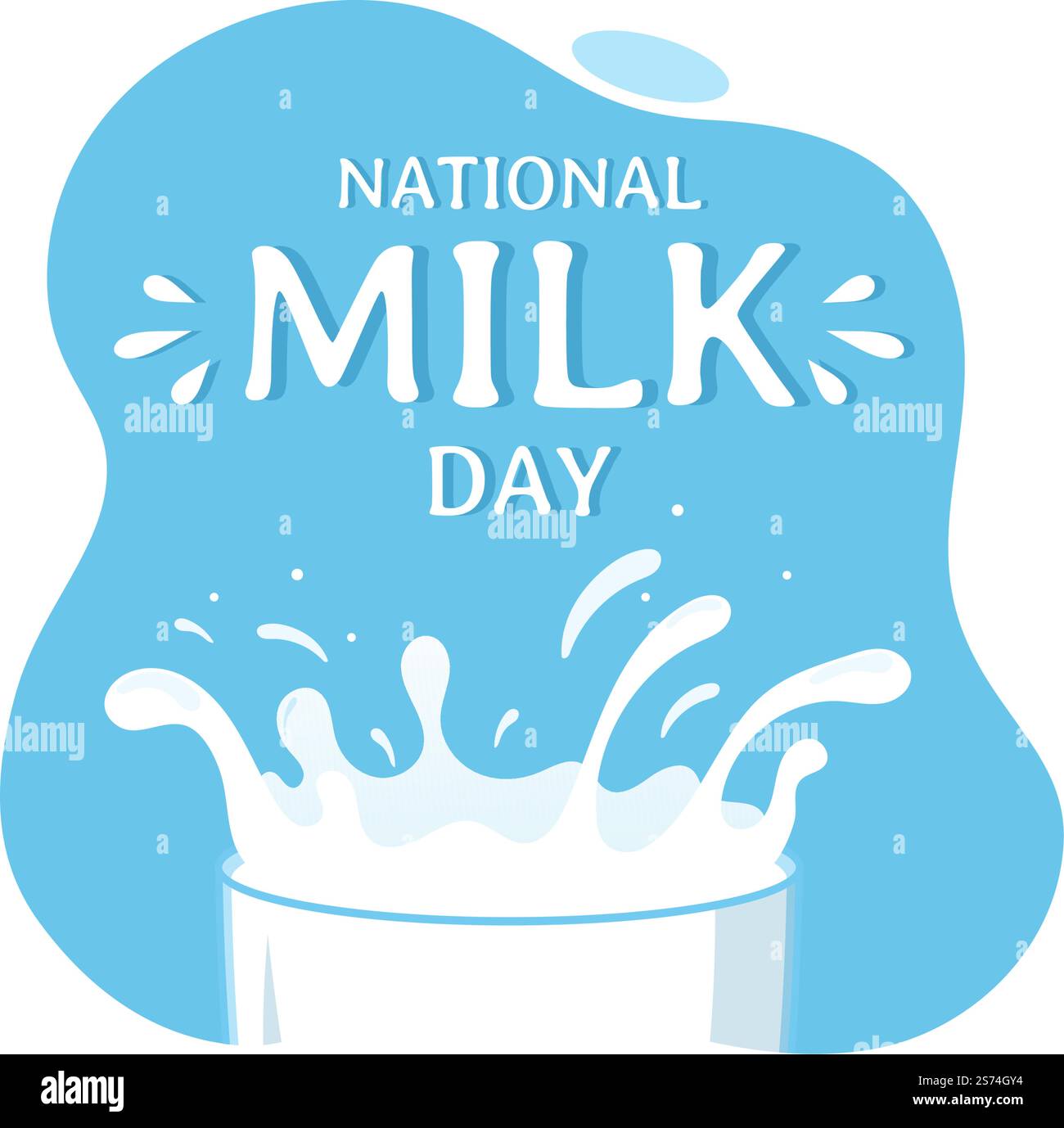 Happy Milk Day Celebration with Splash Drop in Smooth Wave of White ...