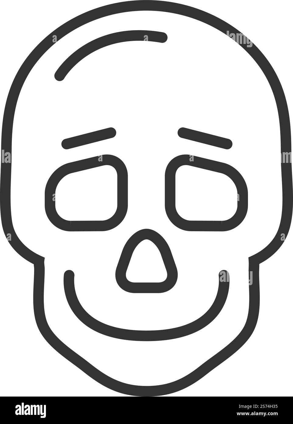 Skull medical icon. Head bone anatomical symbol isolated on white ...