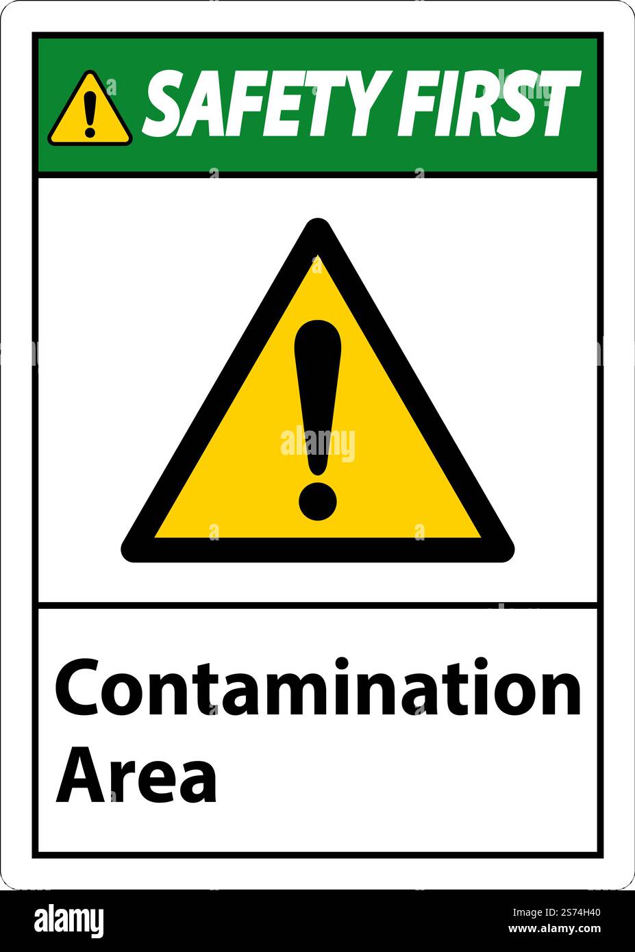 Contamination Area Safety First Sign On White Background Stock Vector ...
