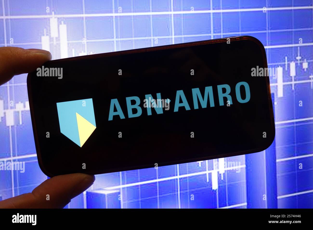 Poland. 16th Jan, 2025. In this photo illustration, the ABN AMRO ...