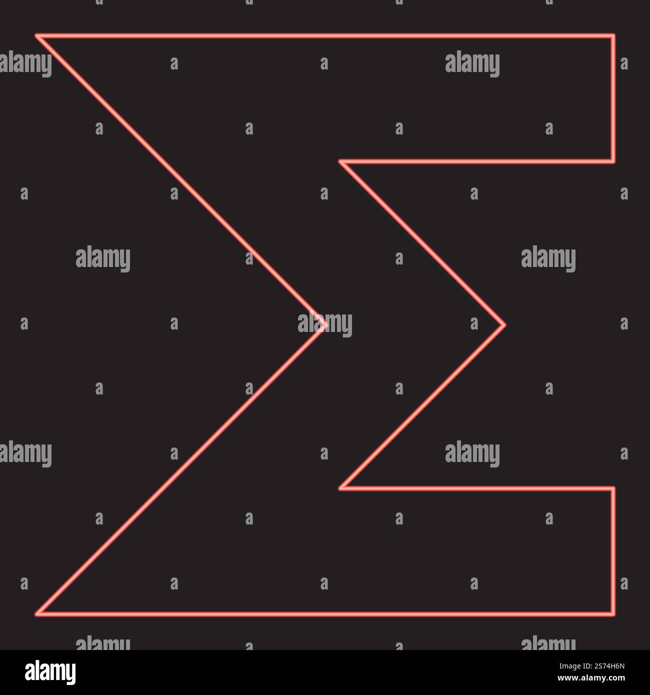 Neon sum symbol red color vector illustration image flat style light ...