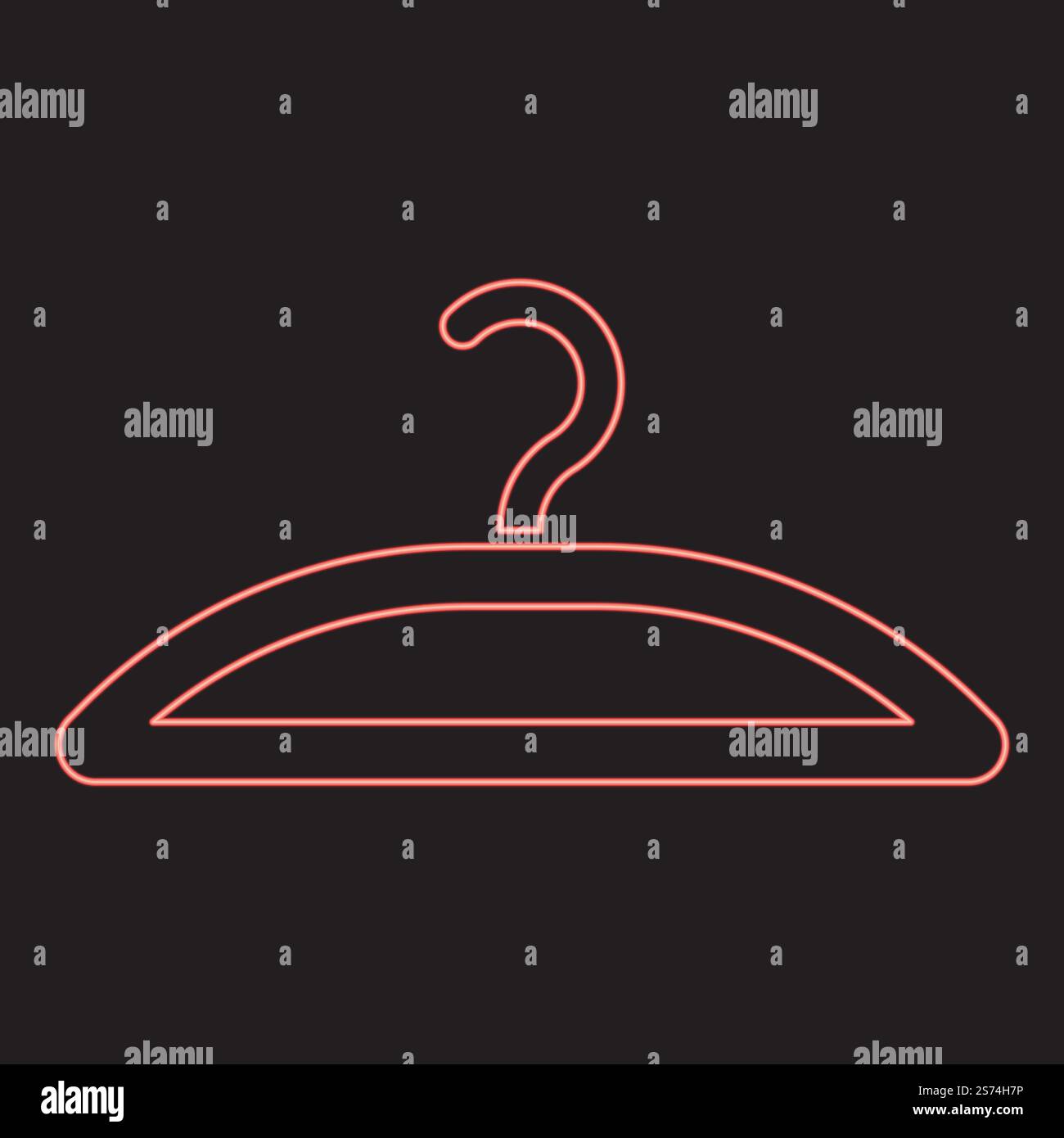 Neon hanger red color vector illustration image flat style light. Neon ...