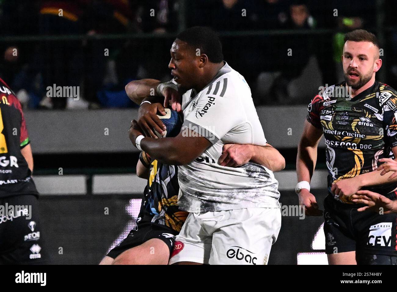 Treviso, Italy. 18th Jan, 2025. Georges Henri Colombe ( Stade Rochelais ...