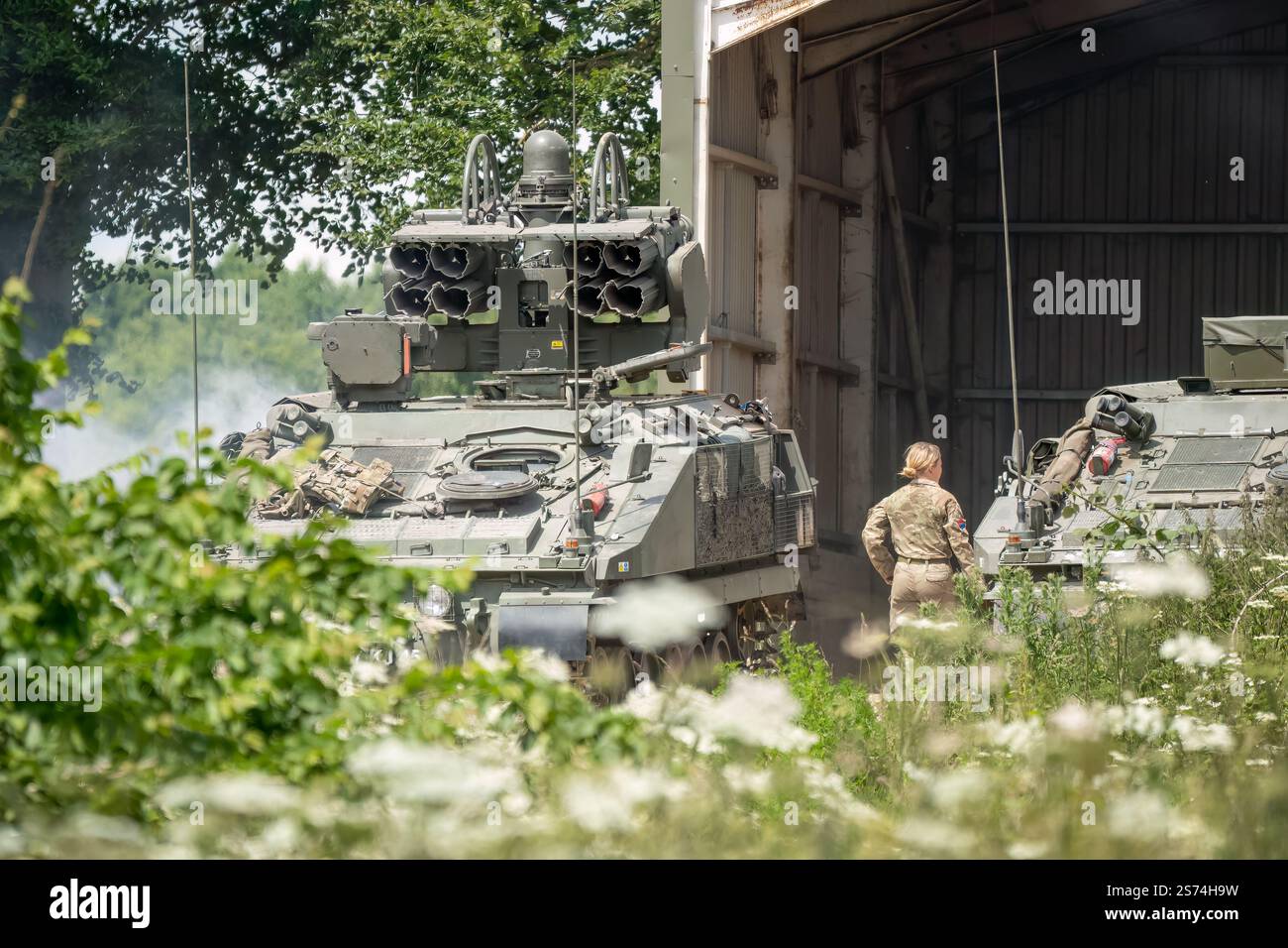British Army Alvis Stormer Starstreak CVR-T tracked armoured vehicle ...