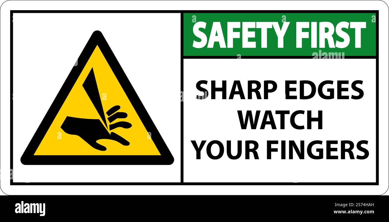 Safety First Sharp Edges Watch Your Fingers On White Background Stock ...