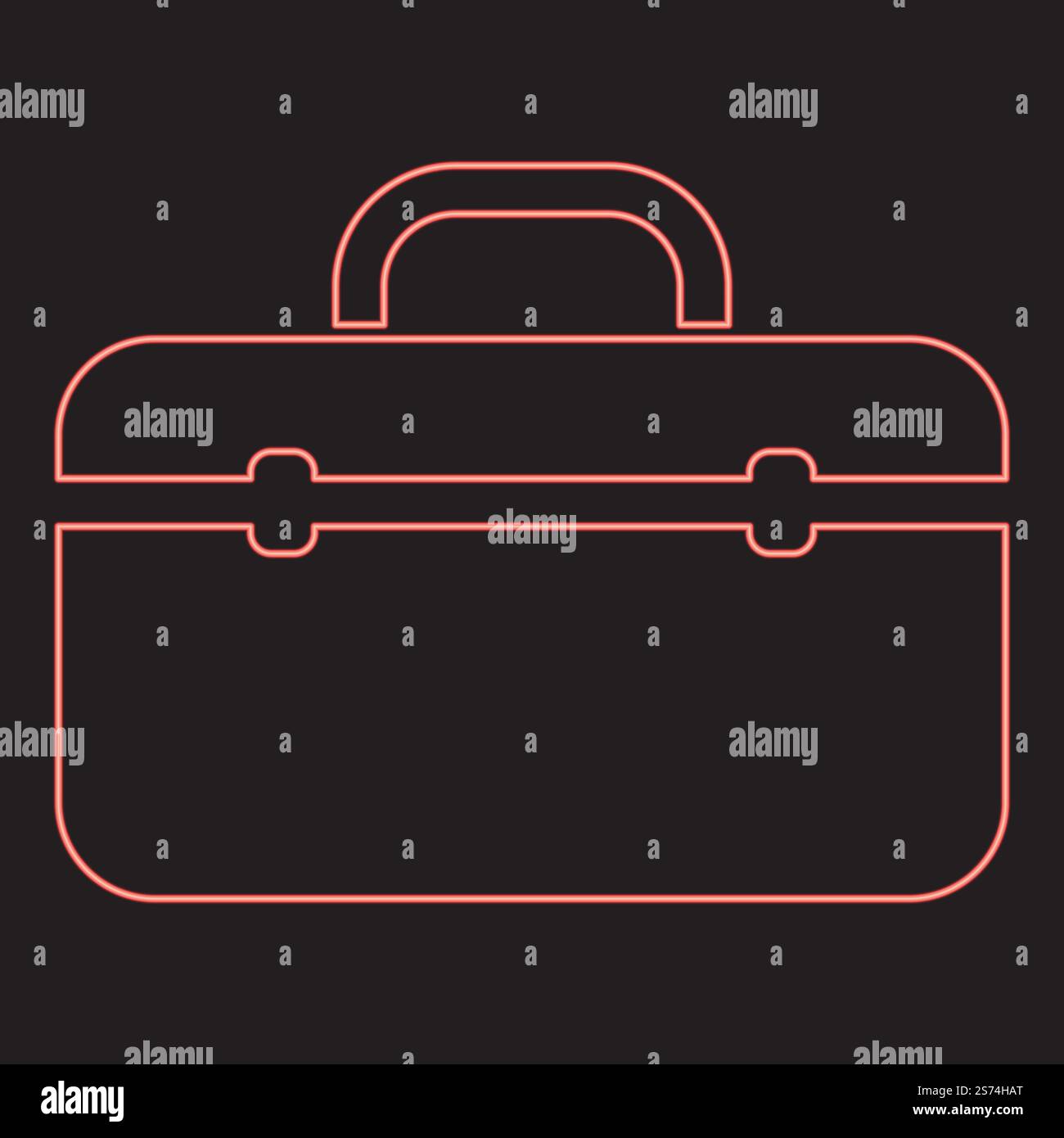Neon tool box professional red color vector illustration image flat ...