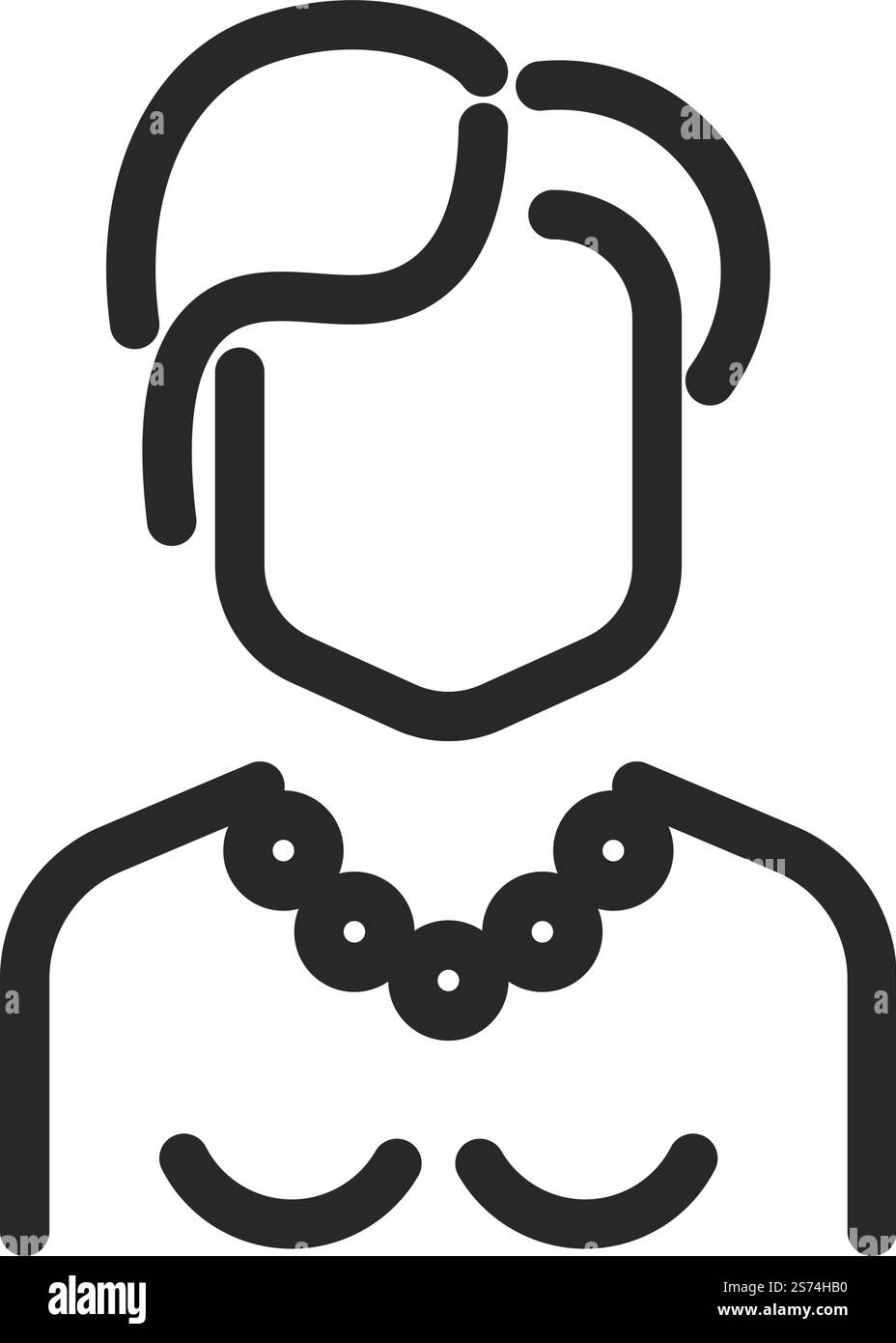 Woman line avatar. Middle aged female icon isolated on white background ...